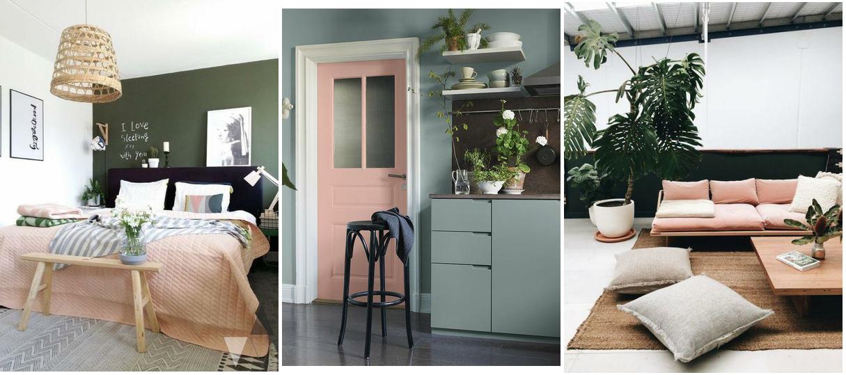 Apuesta por el verde y el rosa en decoración | Decoración